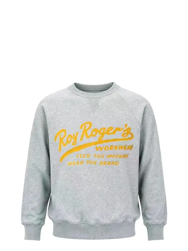 ROY ROGER'S Logo-embroidered Raglan-sleeve Sweatshirt - Grey