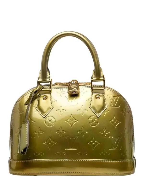 LOUIS VUITTON Monogram Vernis Alma Bb Satchel - Green