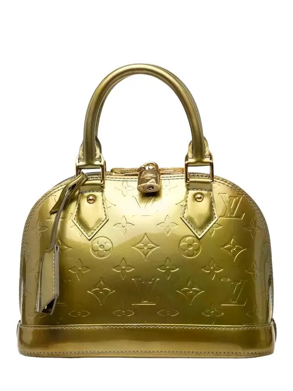 LOUIS VUITTON 1990-2010 Monogram Vernis Alma Bb Satchel - Green