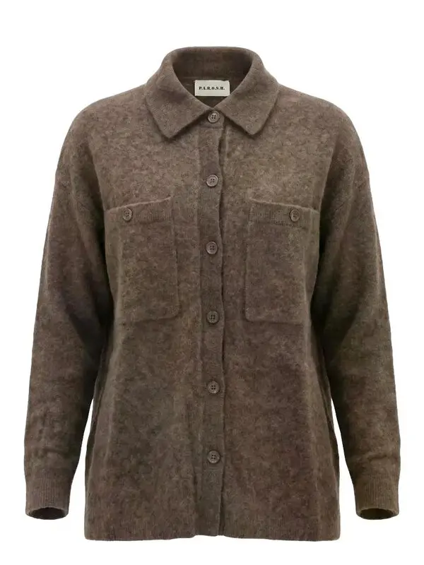 P.a.r.o.s.h Brushed Button-up Cardigan - Brown