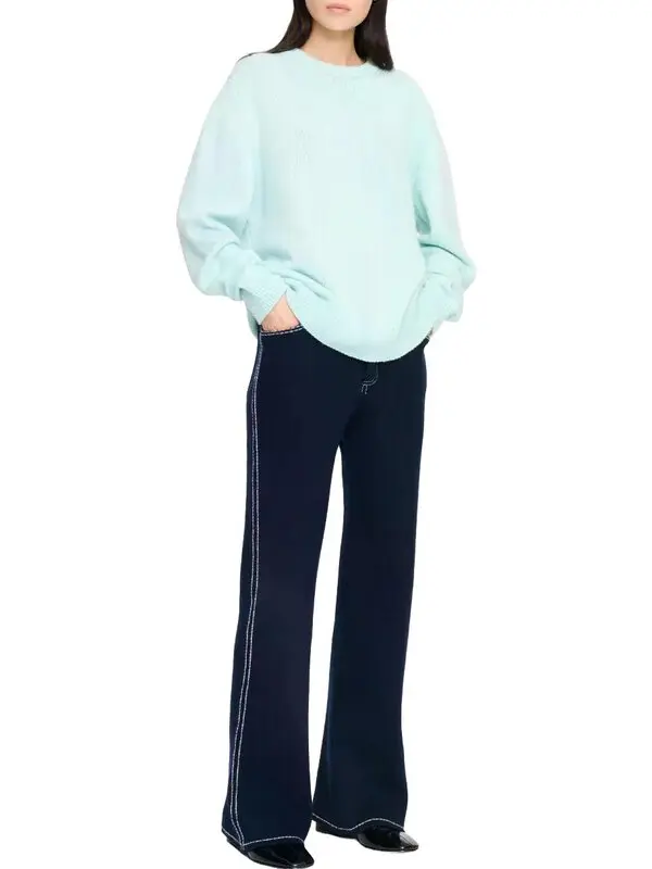 BARRIE Cashmere Sweater With Thistle Motif - Blue