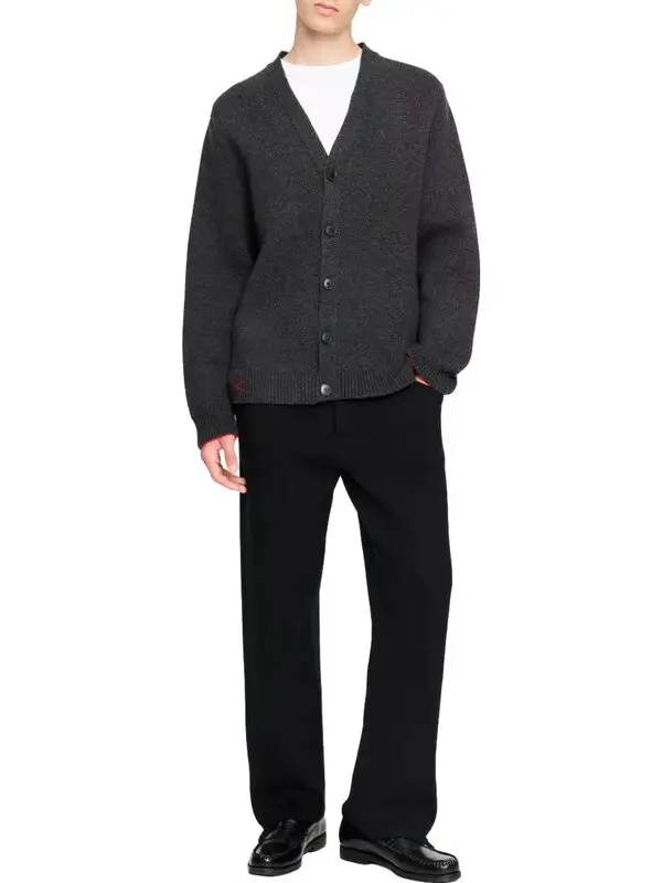 BARRIE Double-faced Button-up Cardigan - Grey