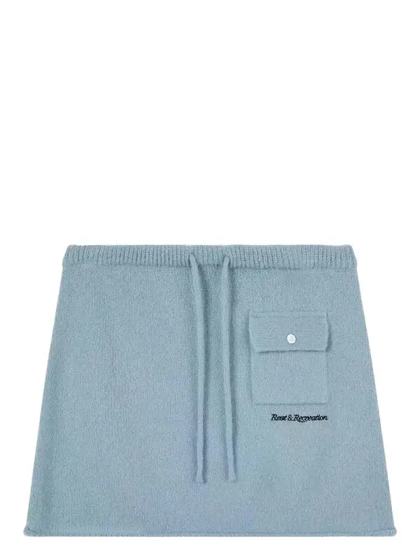 REST&RECREATION Drawstring Knitted Skirt - Blue