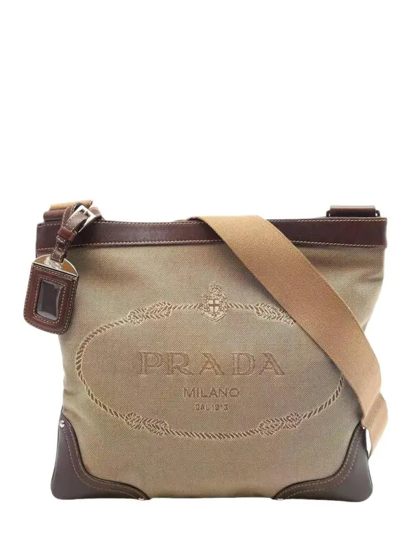 Prada 2010-2026 Canvas Canapa Logo Crossbody Bag - Neutrals