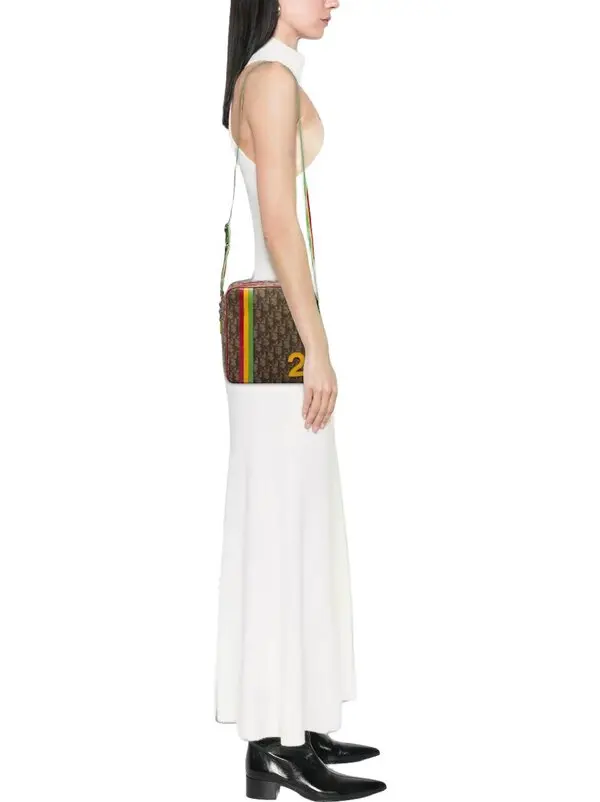 Dior 2004 Diorissimo Trotter Coated Canvas Rasta Crossbody Bag - Brown