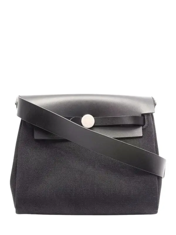 Hermès 2026 Military Toile And Vache Hunter Herbag Zip 20 Crossbody Bag - Black
