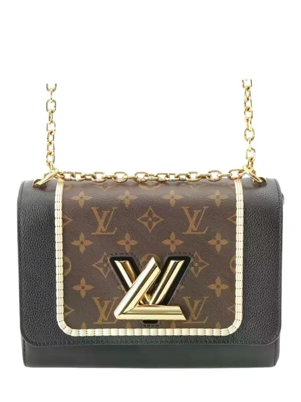 LOUIS VUITTON Monogram And Calfskin Twist Mm Crossbody Bag - Brown