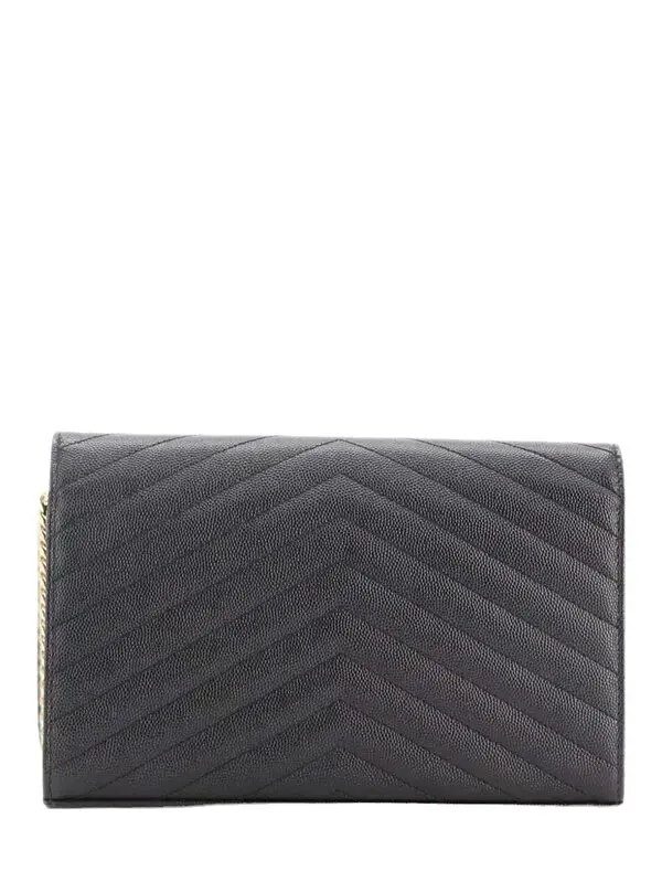 Saint Laurent Matelasse Chevron Leather Crossbody Bag - Black