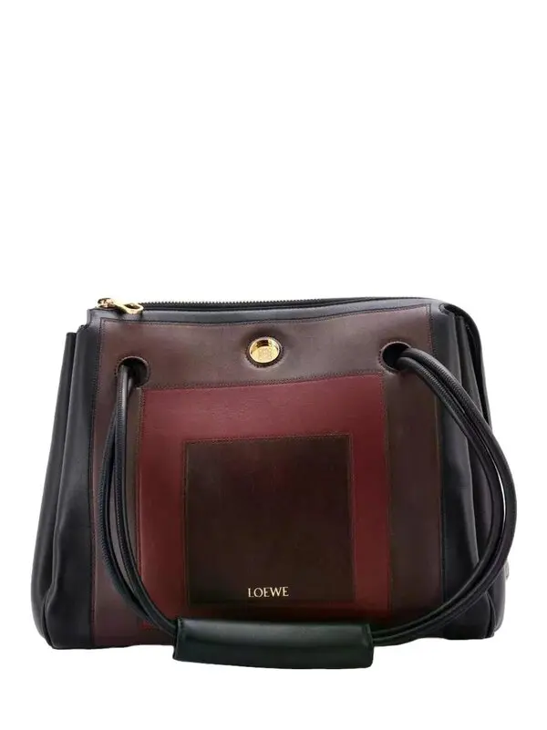 Loewe X Albers Madrid Leather Medium Shoulder Bag - Black