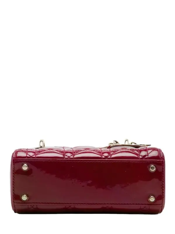 Dior Patent Cannage Lady Satchel - Red