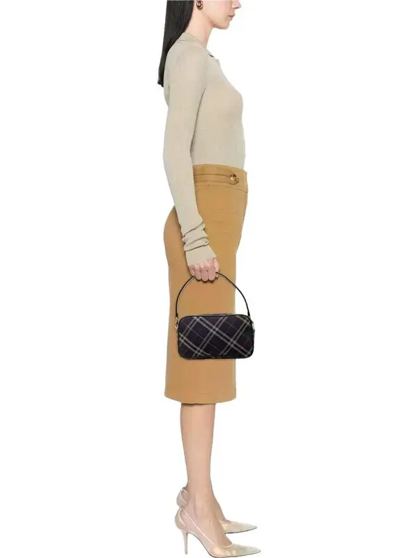 Burberry Supernova Check Canvas Pochette Handbag - Blue