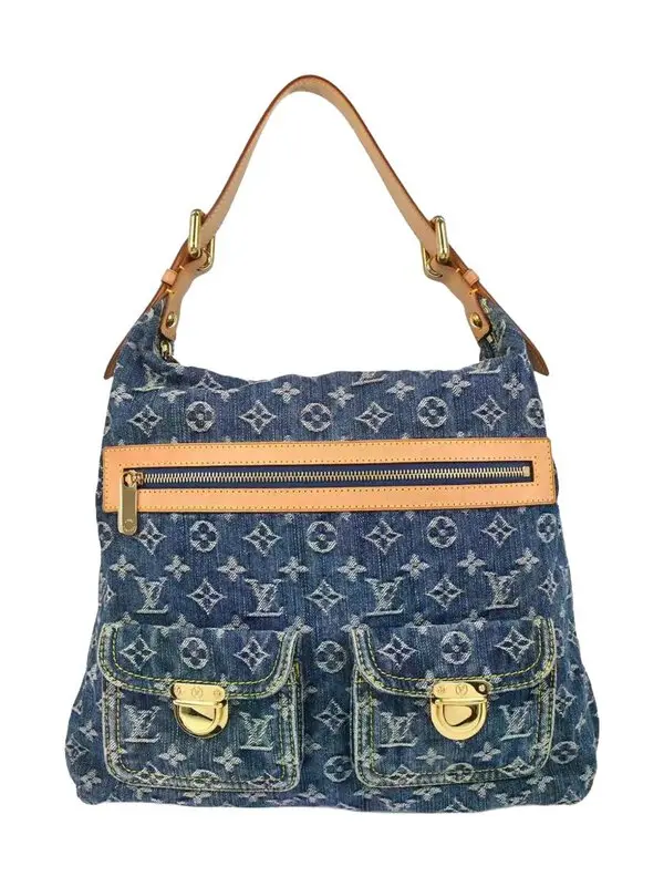 LOUIS VUITTON Monogram Denim Baggy Shoulder Bag - Blue
