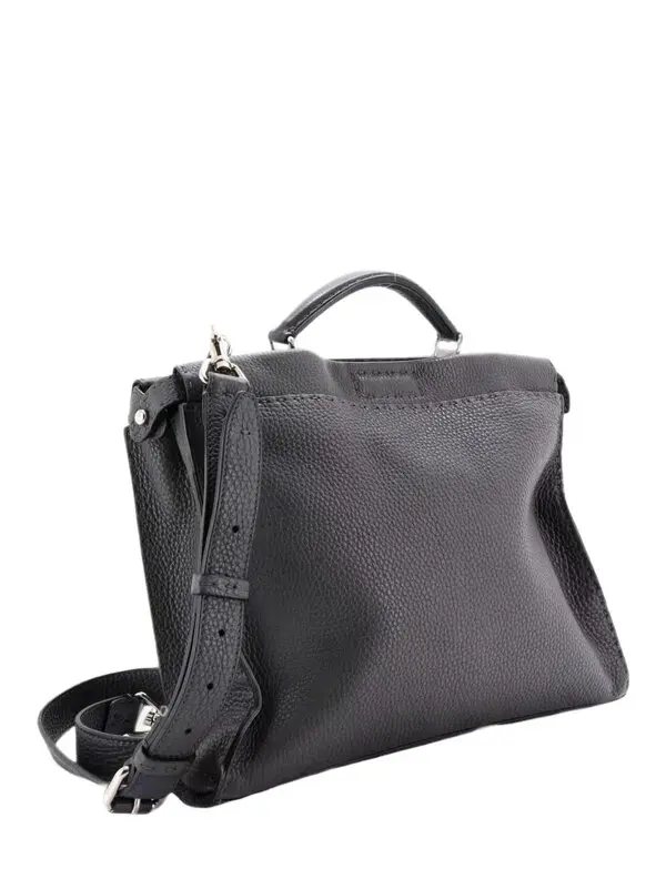 Fendi Selleria Peekaboo Fit Bag Leather Regular Satchel - Grey