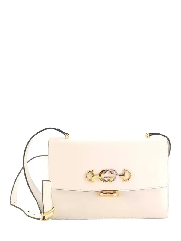 Gucci Zumi Flap Leather Small Shoulder Bag - White