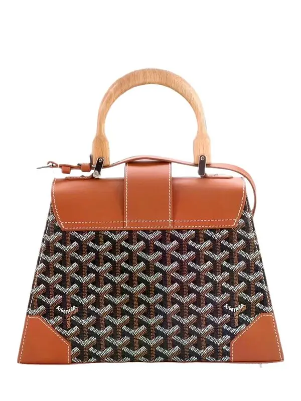 Goyard Saigon Top Handle Bag Coated Canvas With Leather Pm Satchel - Brown