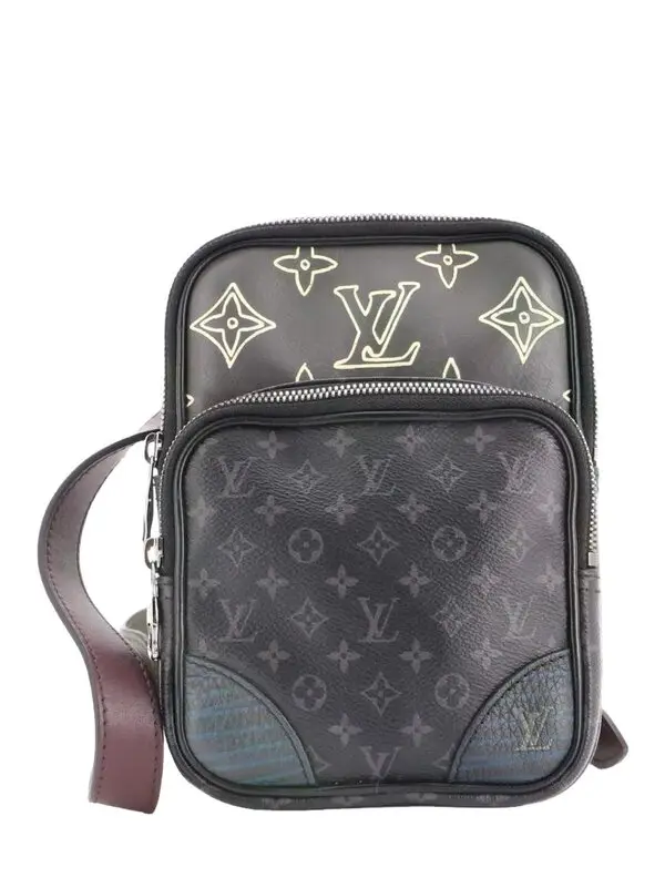 LOUIS VUITTON Amazone Sling Bag Patchwork Monogram Eclipse Canvas And Printed Leather - Black