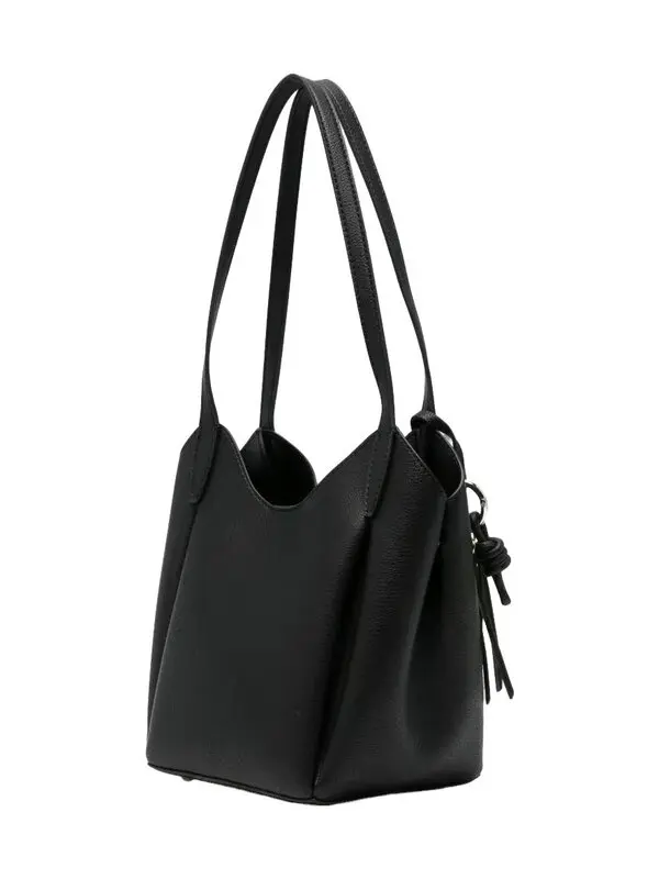 Guess Melody Logo-plaque Pebbled-leather Shoulder Bag - Black