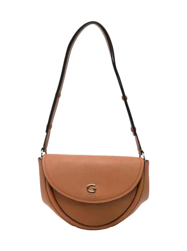 Guess Coleen Logo-plaque Leather Crossbody Bag - Brown