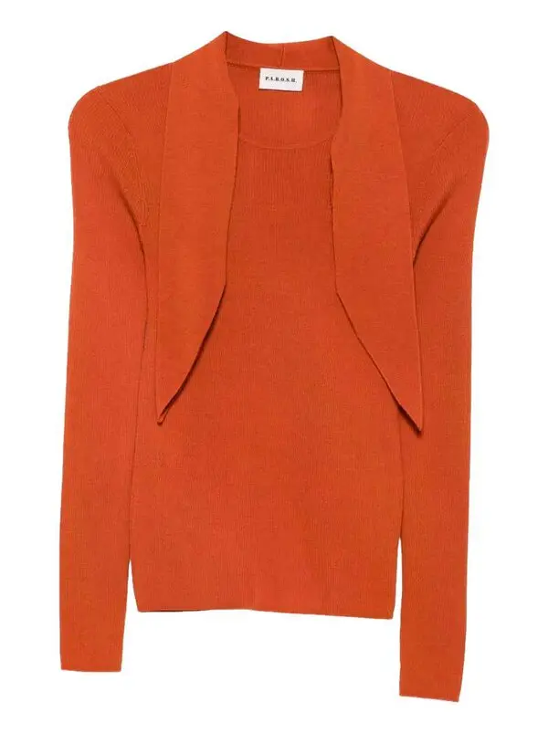 P.a.r.o.s.h Ribbed Knit Sweater With Tie Detail - Orange