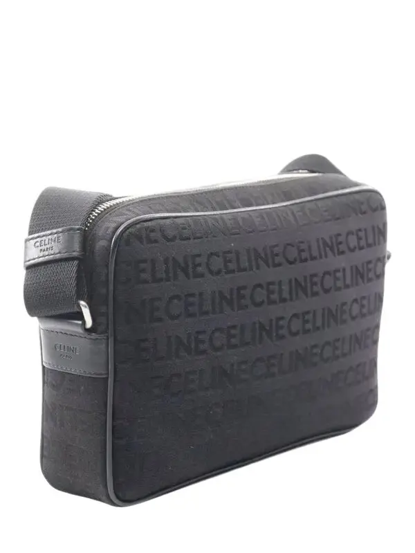 Celine Canvas Logo Crossbody Bag - Black