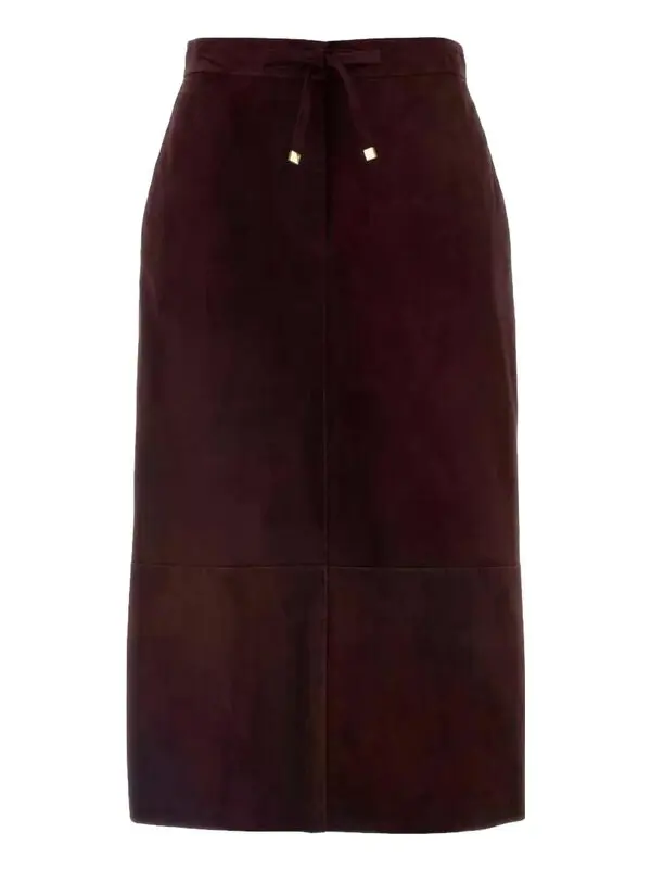 Max Mara Gazza Suede Skirt - Red