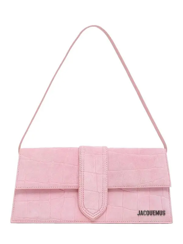 Jacquemus Croc-effect Leather Shoulder Bag - Pink