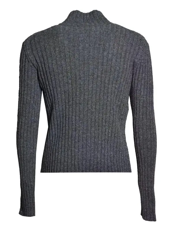 JIL SANDER Ribbed-knit Zip-up Sweater - Grey
