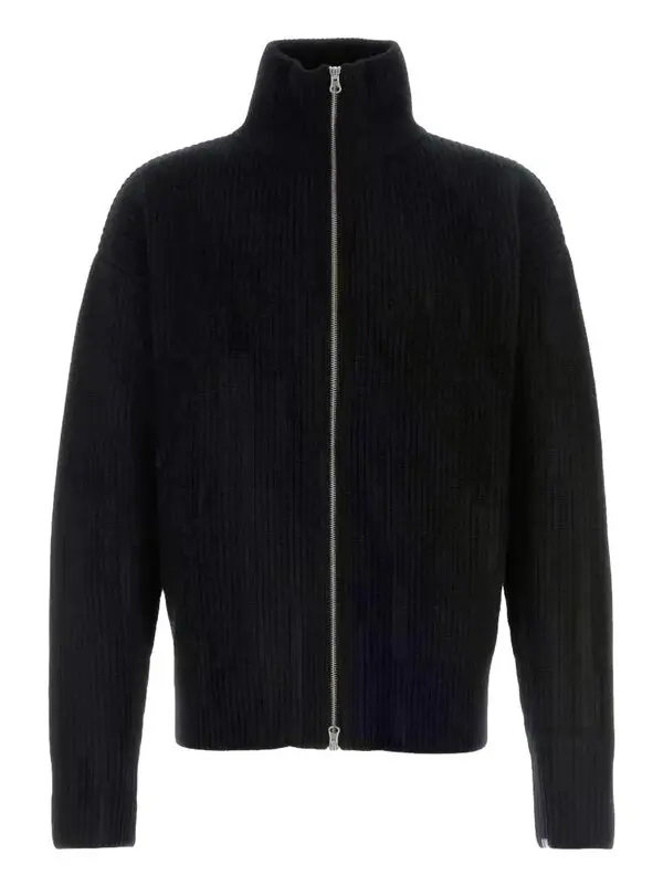 Extreme Cashmere Ribbed-knit Cashmere Zip Cardigan - Black