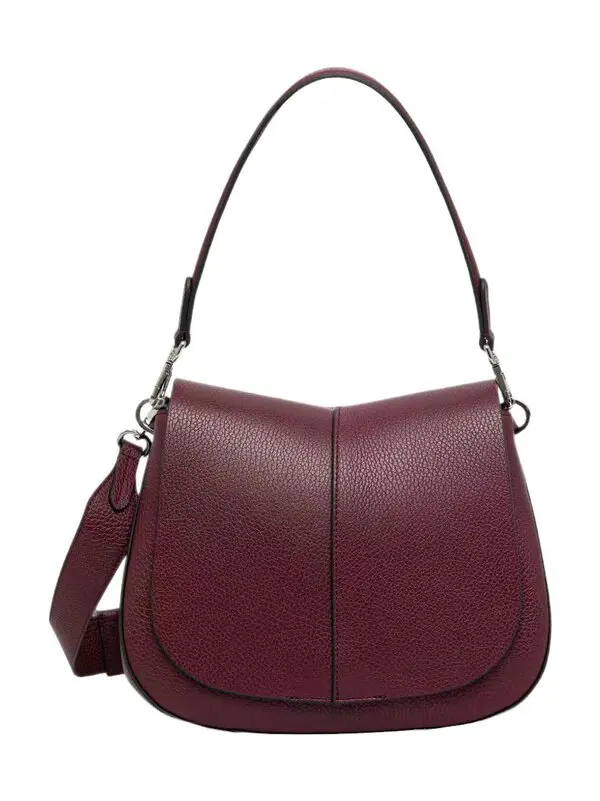 GIANNI CHIARINI Medium Helena Round Grained-leather Shoulder Bag - Red