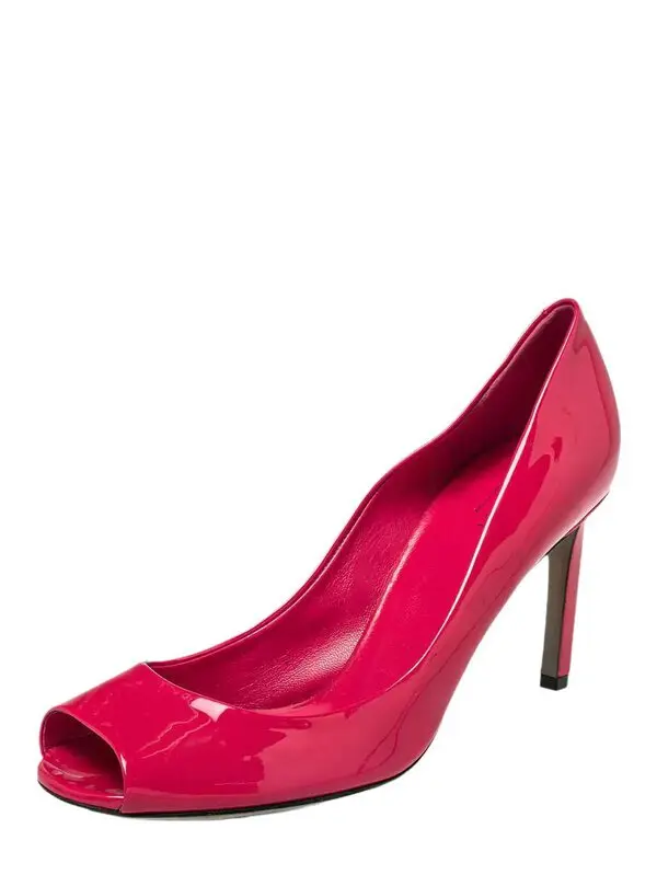 Gucci Patent Leather Peep-toe Stiletto Pumps - Pink
