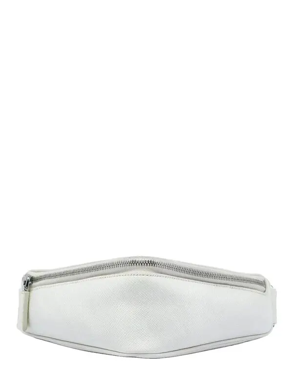 Prada Saffiano Cuir Triangle Convertible Shoulder Bag - White