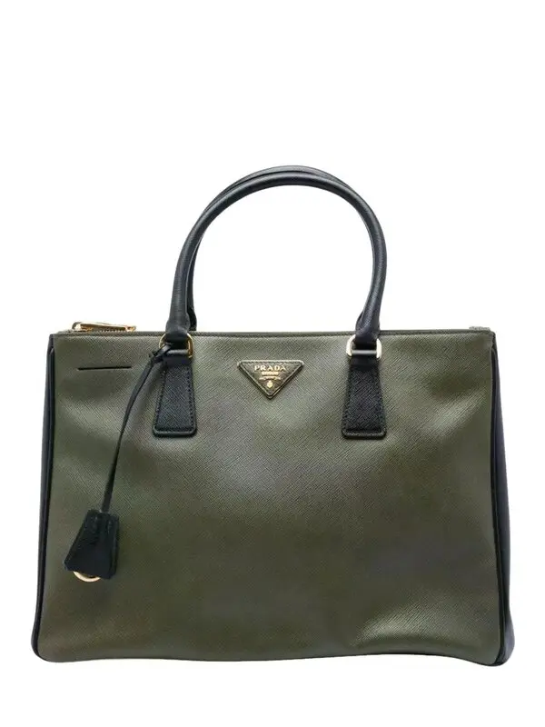 Prada Saffiano Lux Galleria Double Zip Satchel - Brown