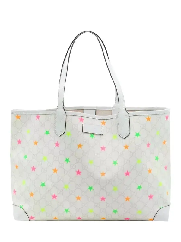 Gucci Gg Supreme Stars Tote Bag - White