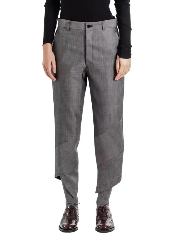 Comme Des Garçons Asymmetric-hem Tailored Trousers - Grey