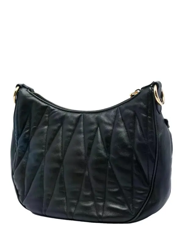 Miu Miu 2010-2026 Matelasse Tricolor Nappa Rider Shoulder Bag - Black