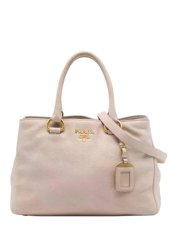 Prada Vitello Phenix Open Convertible Tote Satchel - Brown