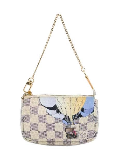 LOUIS VUITTON Damier Azur Illustre Mini Pochette Accessoires Handbag - White
