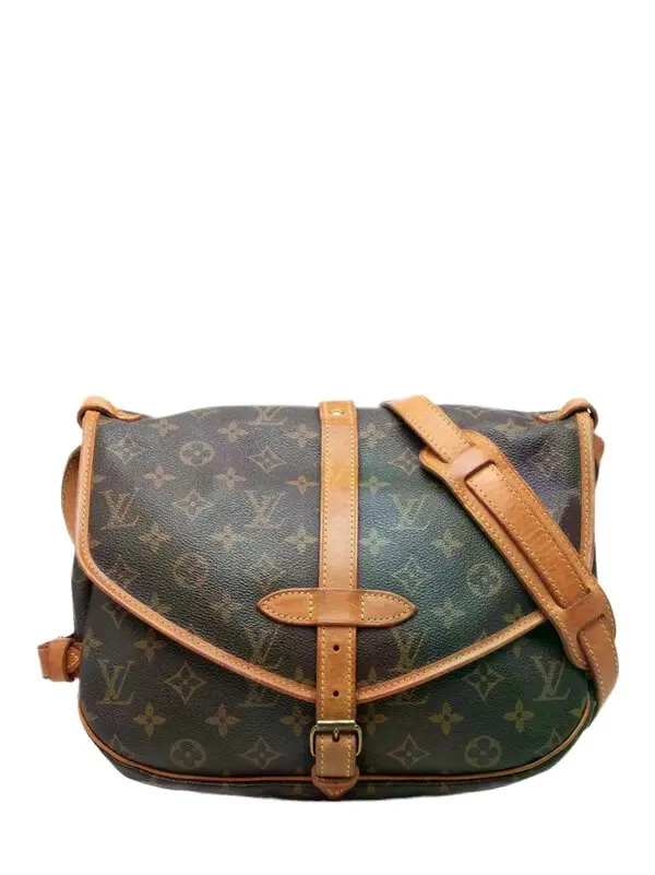 LOUIS VUITTON 1991 Monogram Saumur 25 Crossbody Bag - Brown