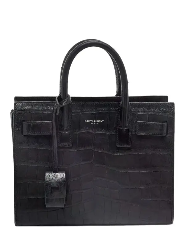 Saint Laurent Nano Sac De Jour Crocodile-effect Tote Bag - Black