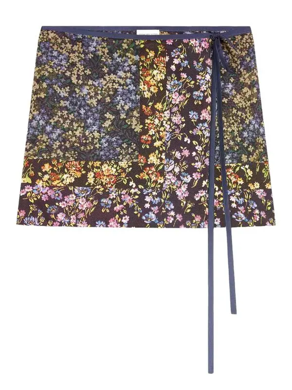 Dries Van Noten Printed Wrap Skirt - Blue