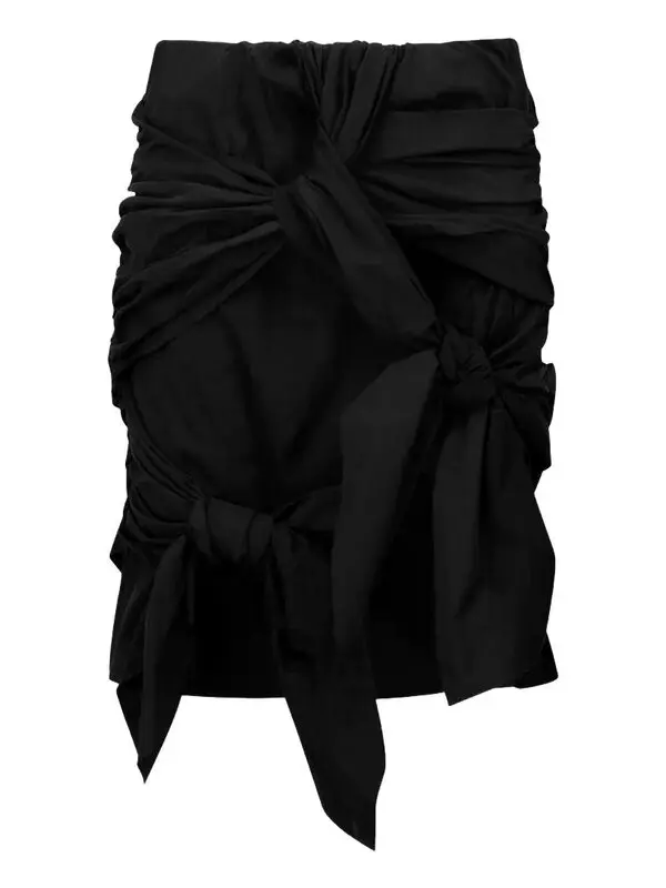 NACHE Twist-tie Ruched Midi Skirt - Black