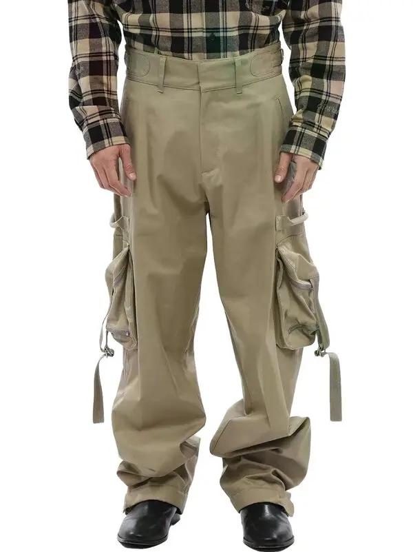 Off-White Cargo Trousers With Zipped Pockets - Neutrals