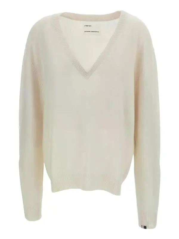 Extreme Cashmere V-neck Long Sleeve Sweater - Neutrals
