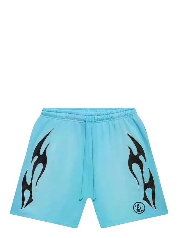 HELLSTAR Flame Print Shorts - Blue