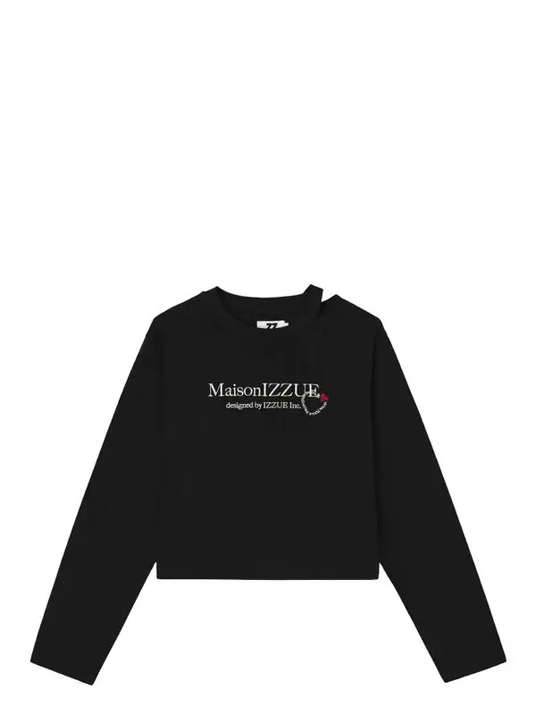 Izzue Logo-print Cut-out T-shirt - Black