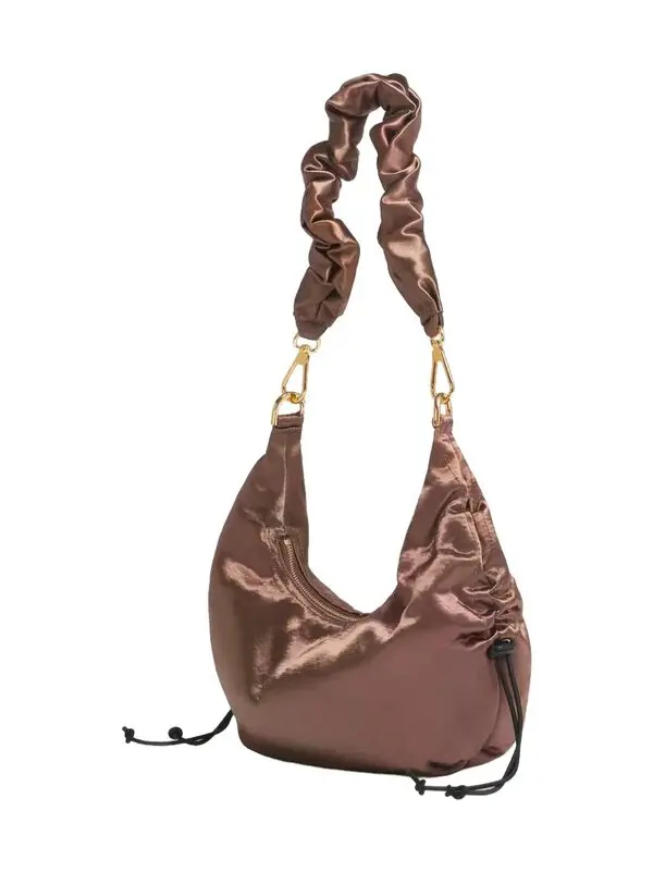 Marni Smocked Toggle-secured Shoulder Bag - Brown