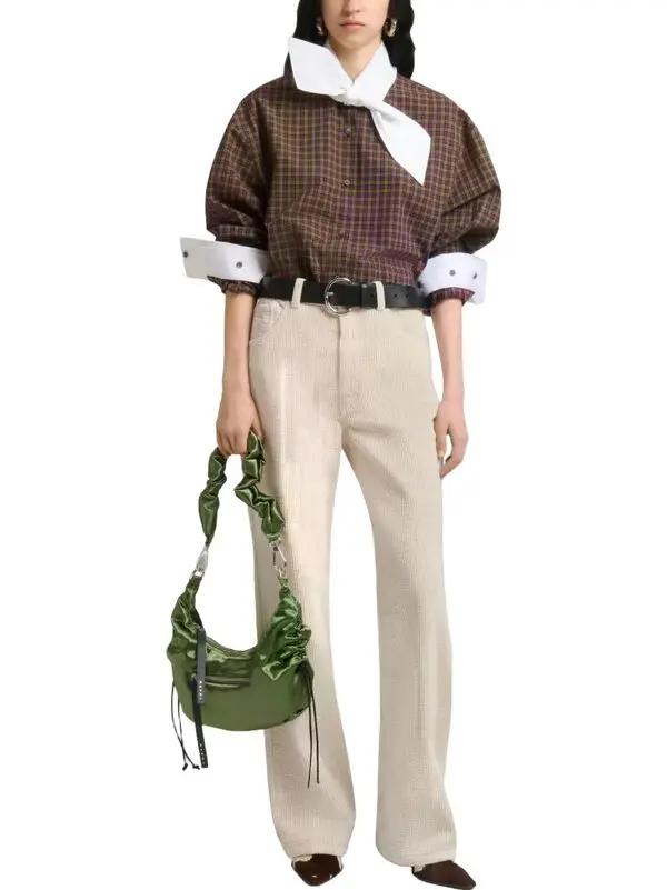 Marni Smocked Toggle-secured Shoulder Bag - Green