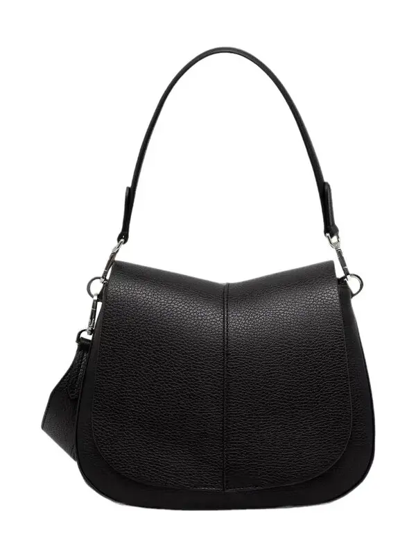 GIANNI CHIARINI Medium Helena Round Pebbled-leather Shoulder Bag - Black