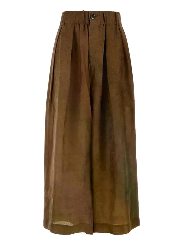 UMA WANG Jacquard Patterned Trousers - Brown