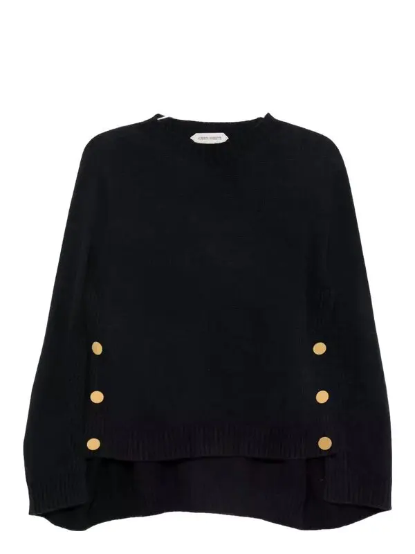 Alberta Ferretti Button-embellished High-low Sweater - Blue